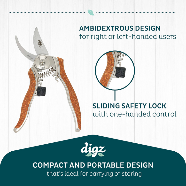 Digz Compact Garden Pruner Shears | Precise & Comfortable Grip